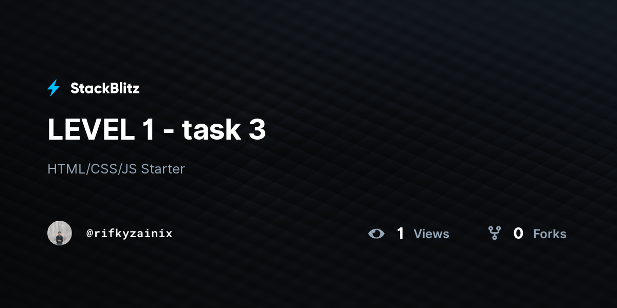 LEVEL 1 - task 3 - StackBlitz