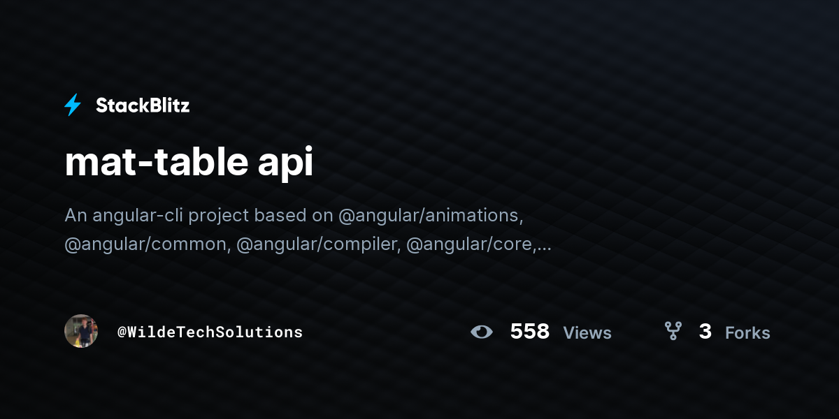 mat-table api - StackBlitz