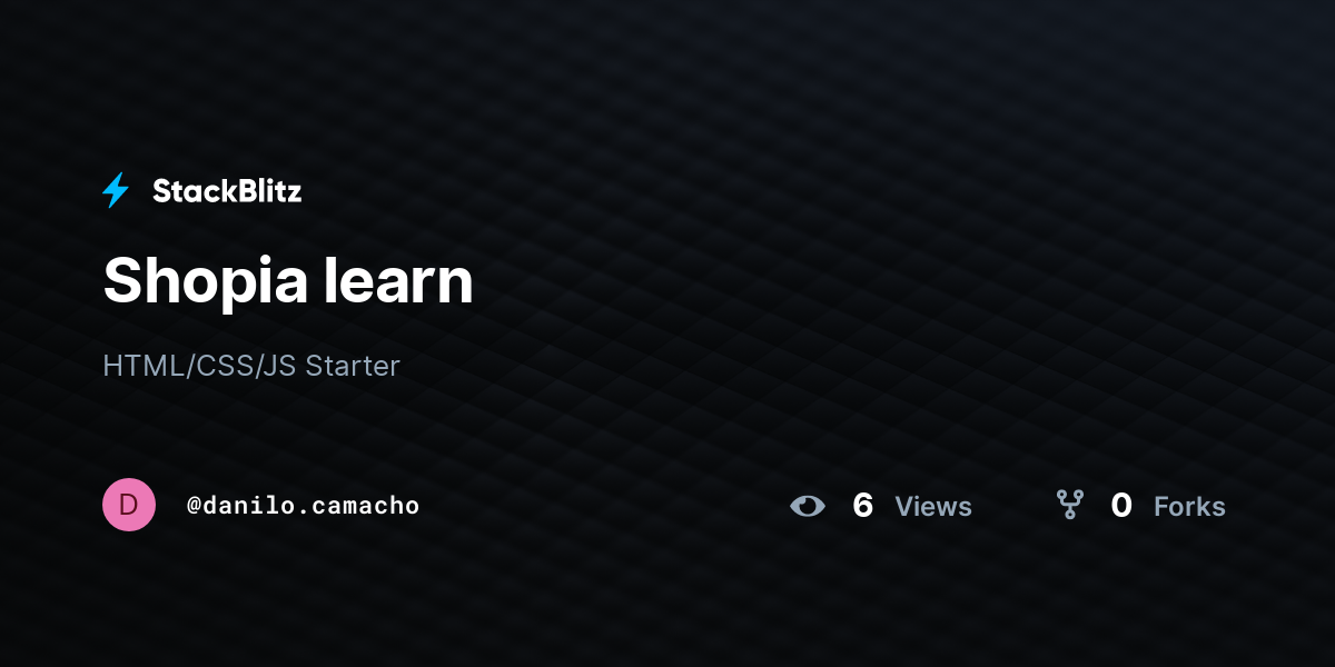 Shopia learn - StackBlitz