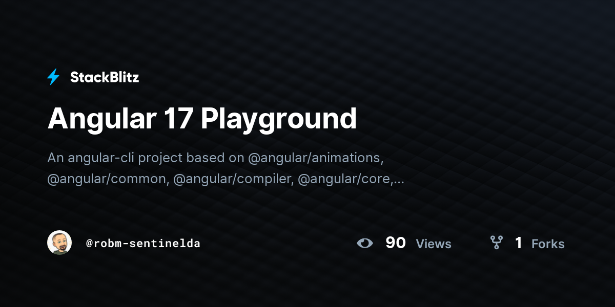 Angular 17 Playground - StackBlitz