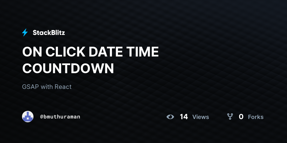 ON CLICK DATE TIME COUNTDOWN - StackBlitz