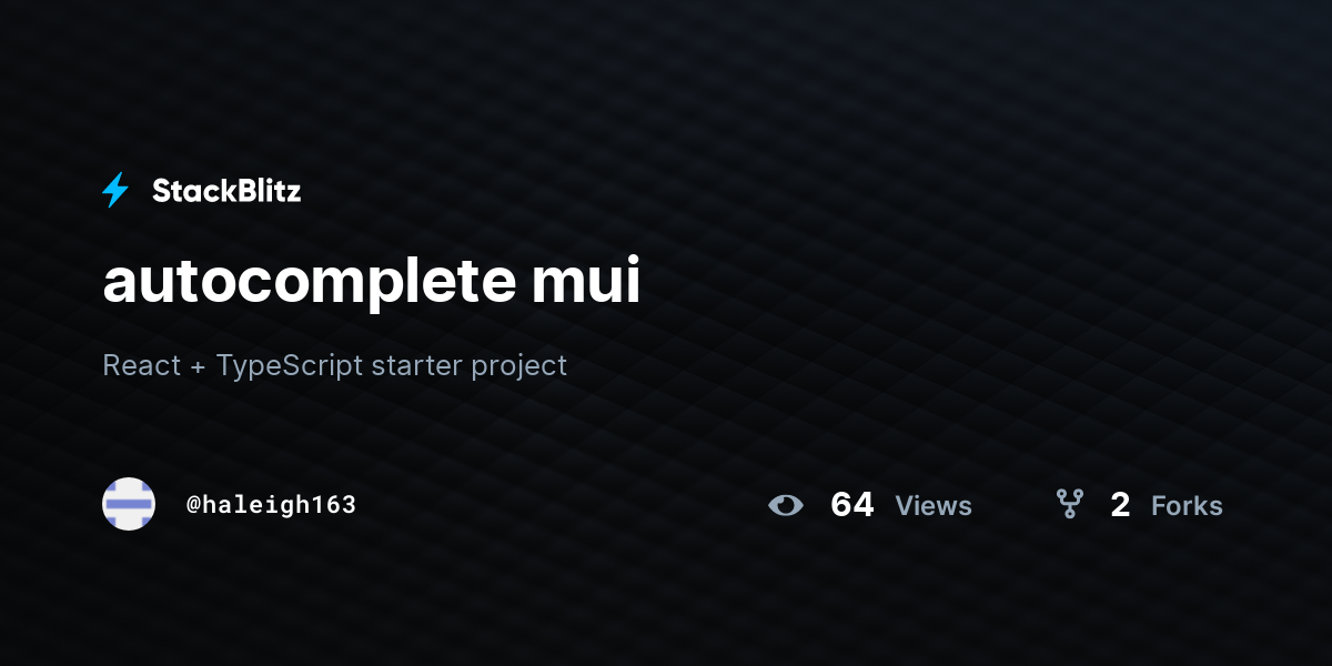 autocomplete mui - StackBlitz