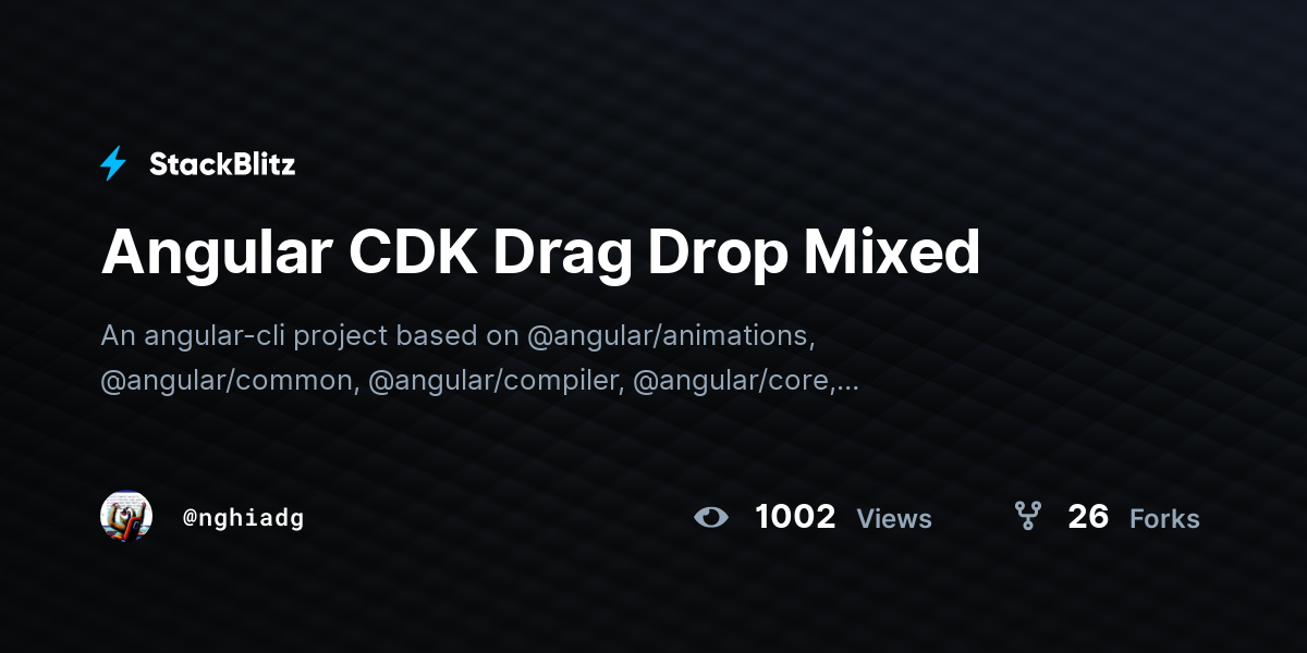 Angular CDK Drag Drop Mixed - StackBlitz