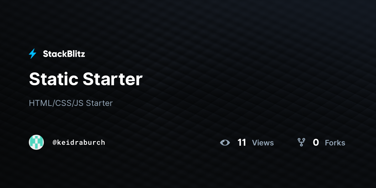 Static Starter - StackBlitz