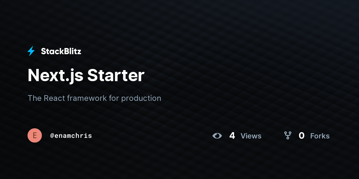 Next.js Starter - StackBlitz