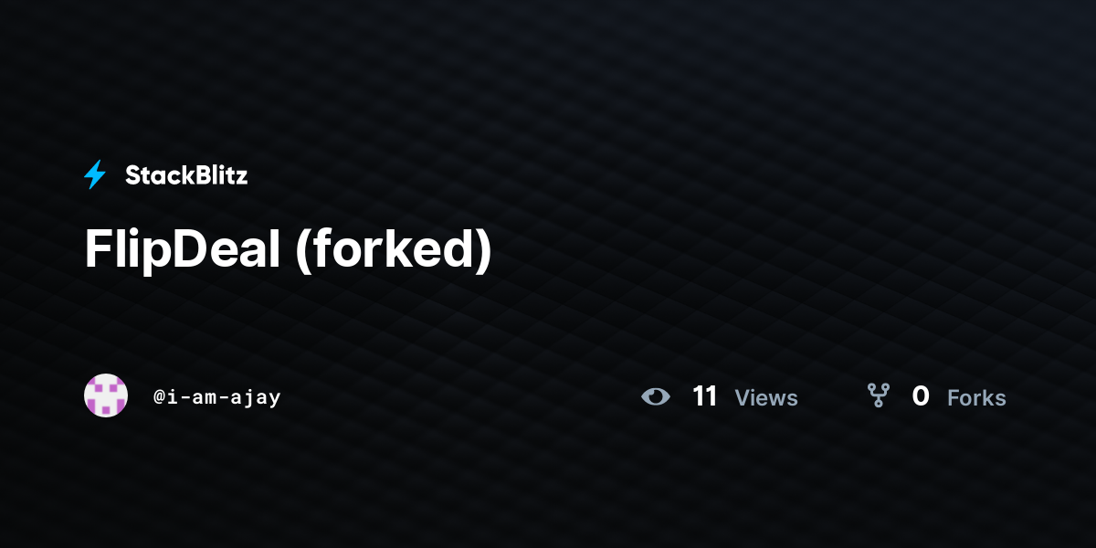 Flipdeal Forked Stackblitz