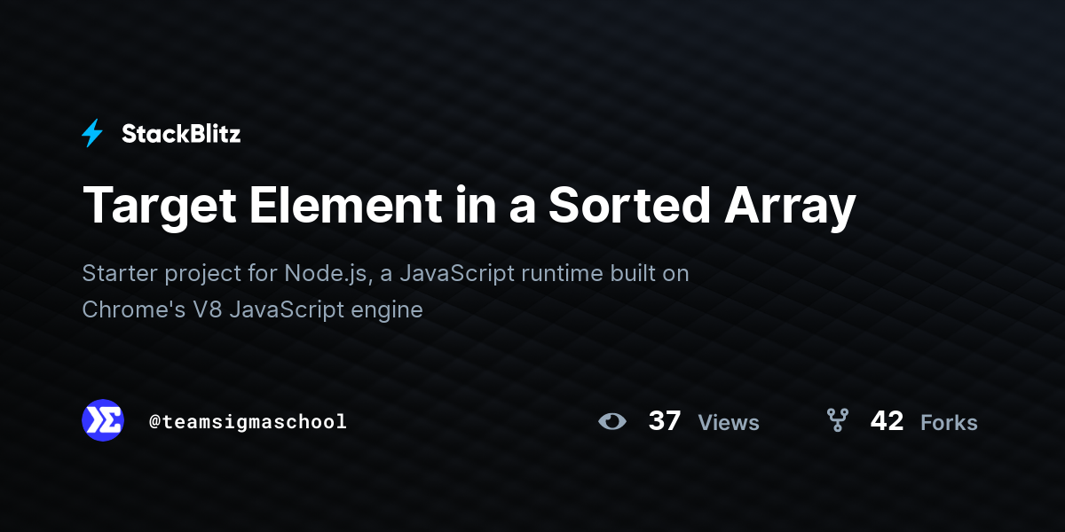 Target Element in a Sorted Array - StackBlitz