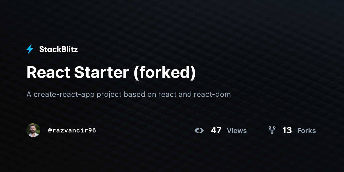 React Starter (forked) - StackBlitz