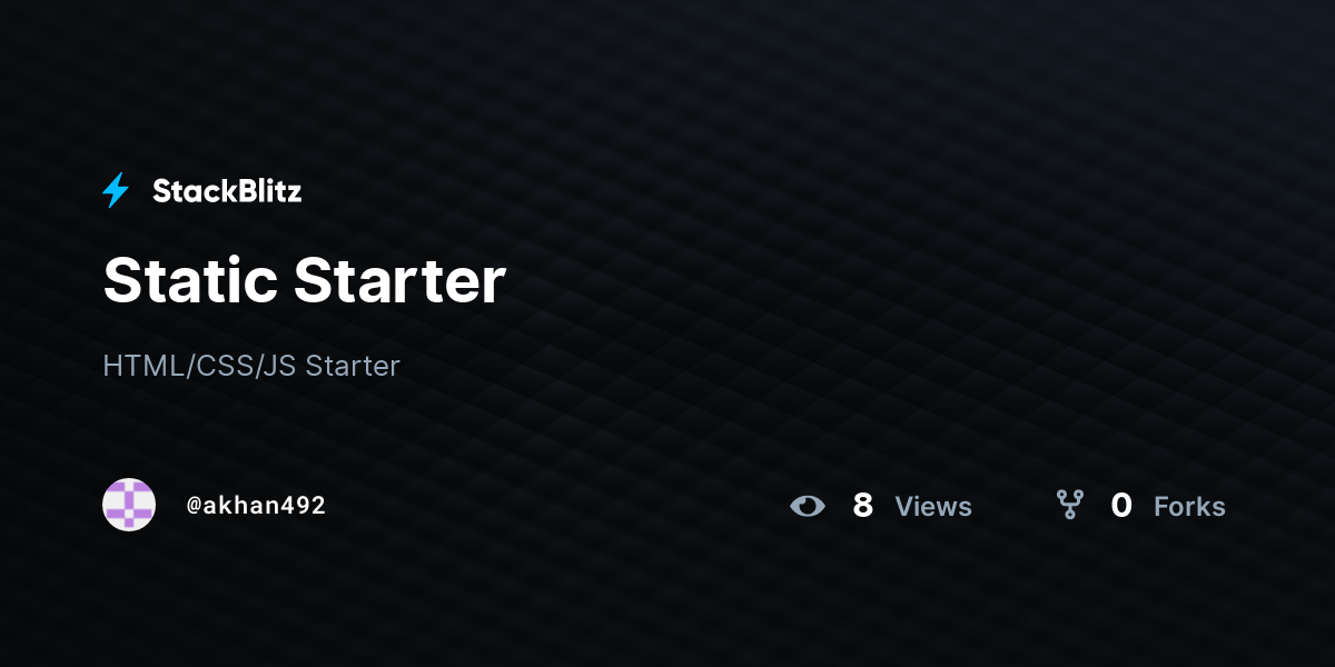 Static Starter - StackBlitz