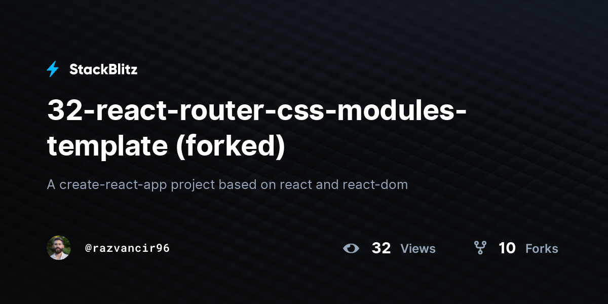 32-react-router-css-modules-template (forked) - StackBlitz