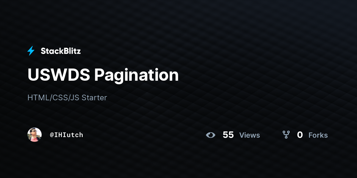 USWDS Pagination - StackBlitz