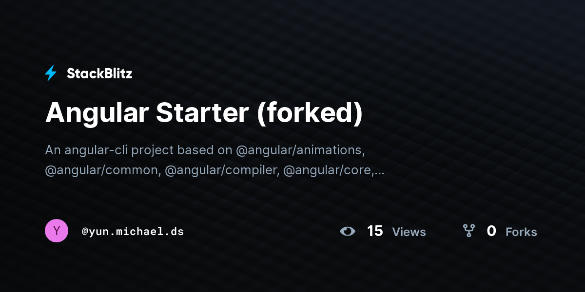 Angular Starter (forked) - StackBlitz