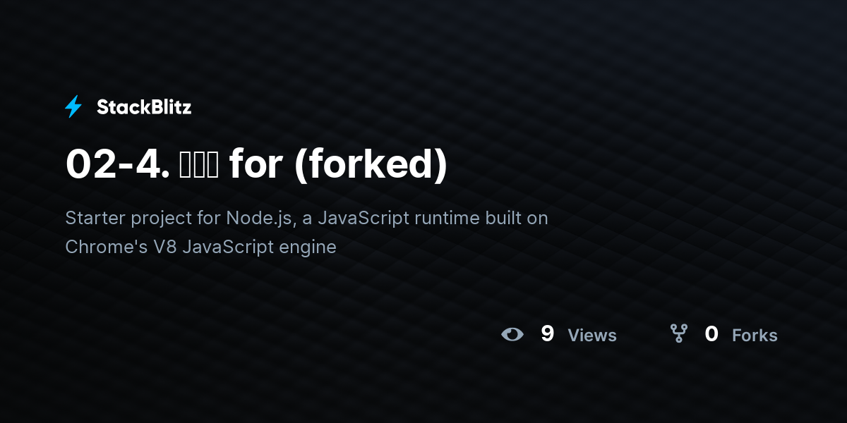 02-4. 반복문 for (forked) - StackBlitz