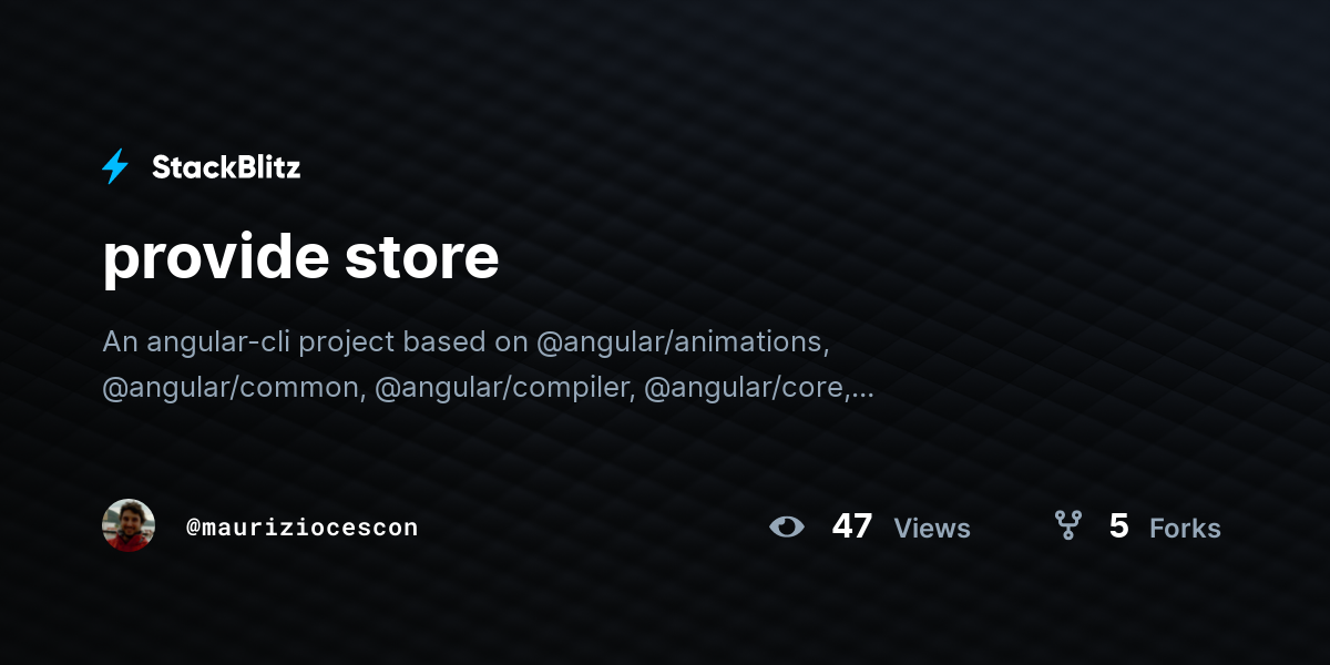 provide store - StackBlitz