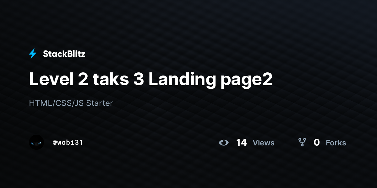 Level 2 taks 3 Landing page2 - StackBlitz