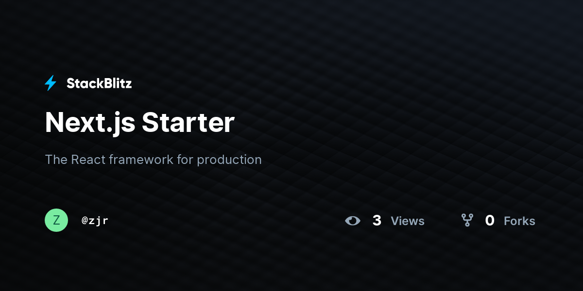 Next.js Starter - StackBlitz