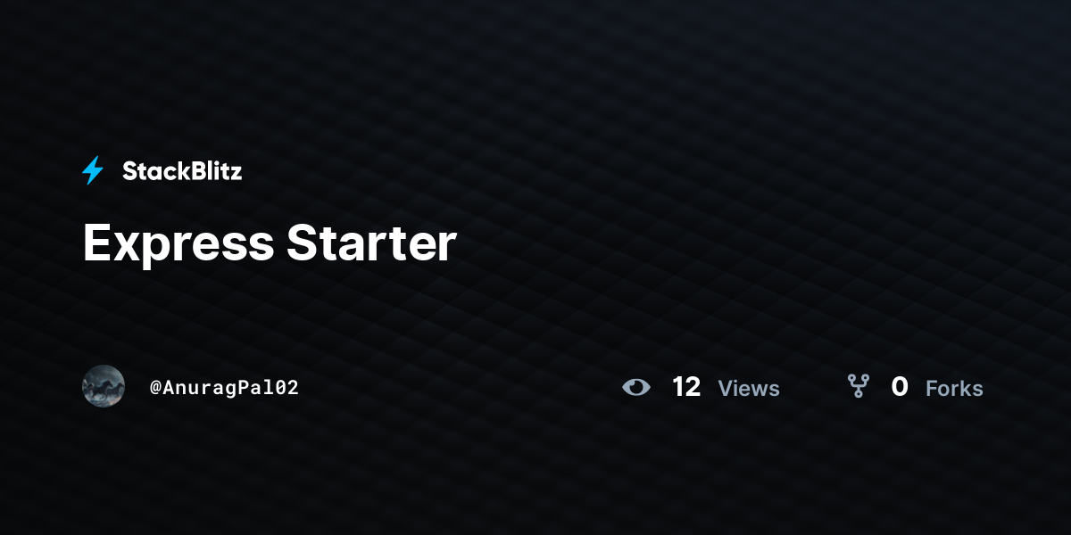 Express Starter - StackBlitz