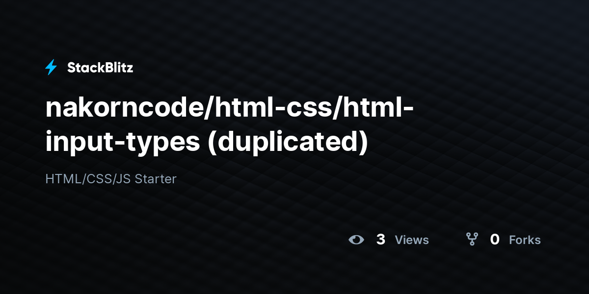 nakorncode/html-css/html-input-types (duplicated) - StackBlitz