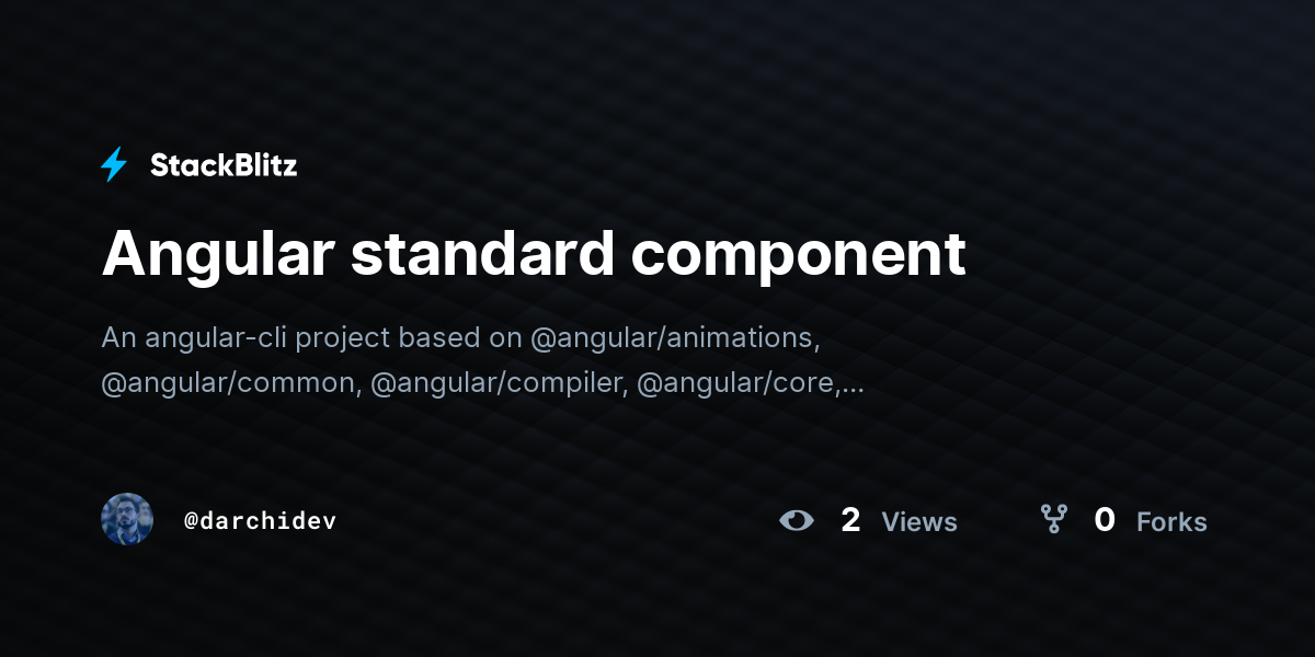 Angular standard component - StackBlitz