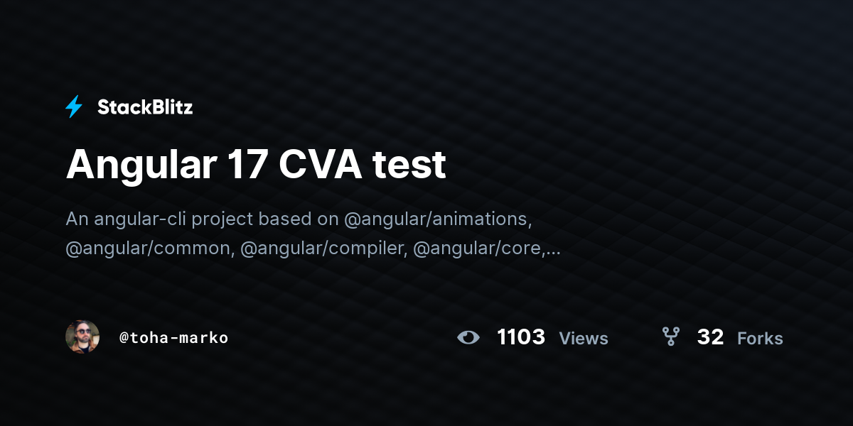 Angular 17 CVA test - StackBlitz