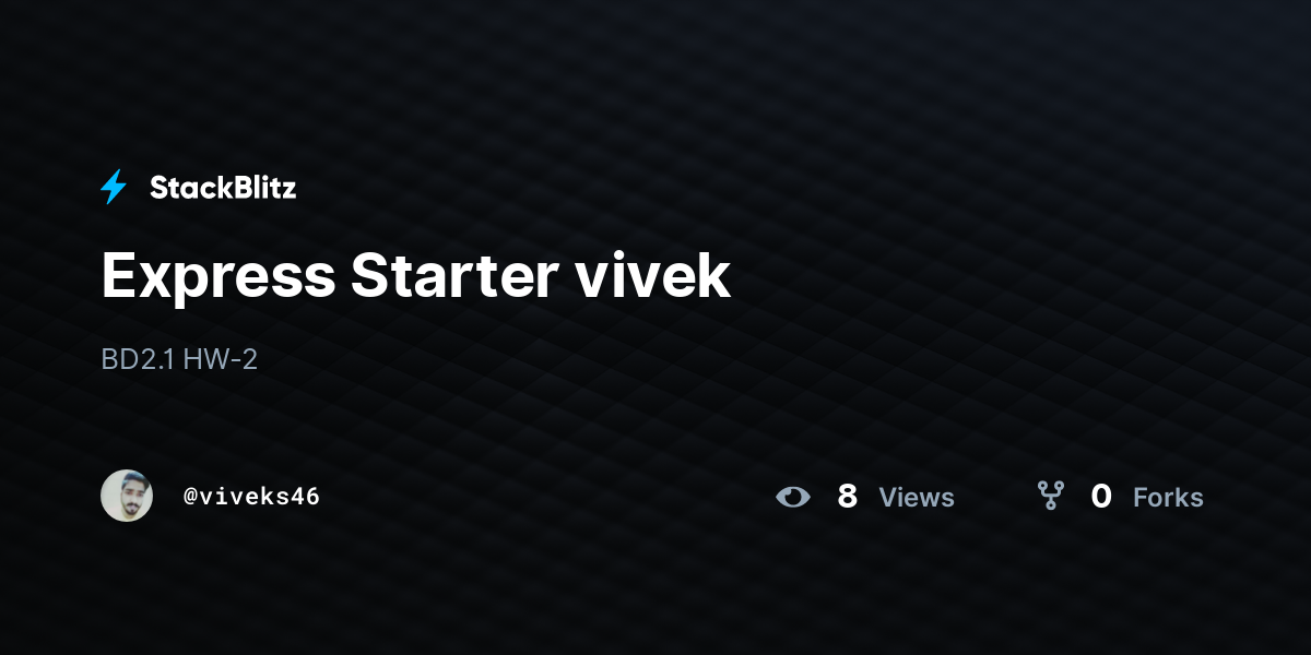 Express Starter vivek - StackBlitz