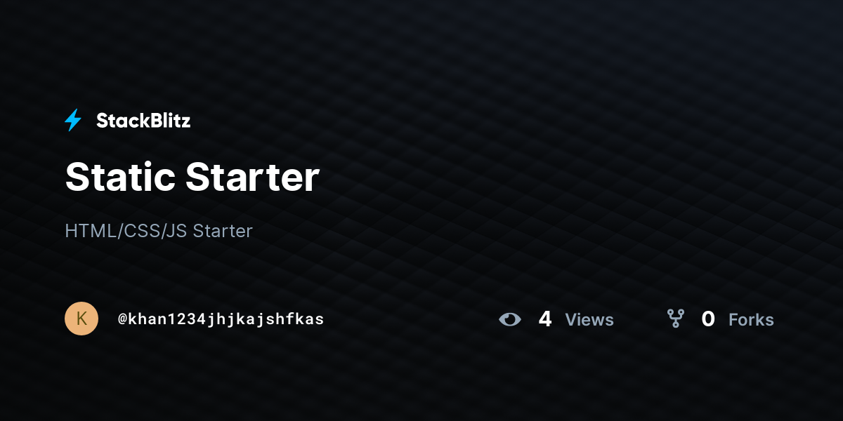 Static Starter - StackBlitz