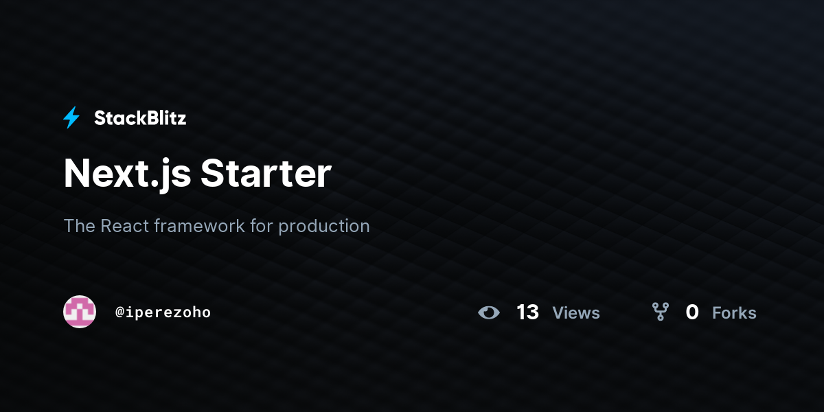 Next.js Starter - StackBlitz