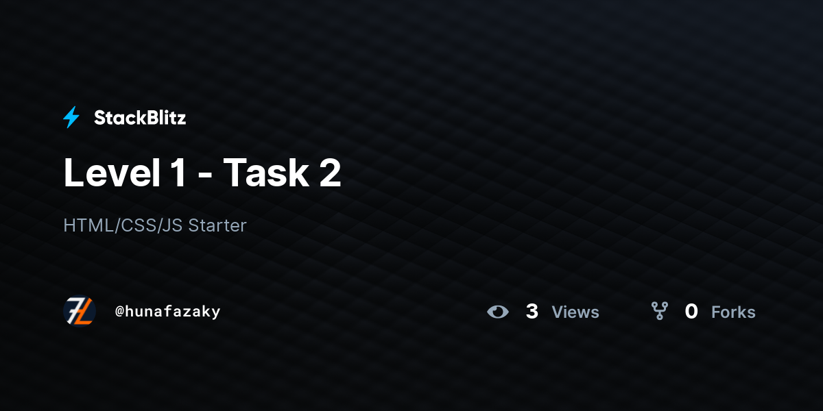 Level 1 - Task 2 - StackBlitz