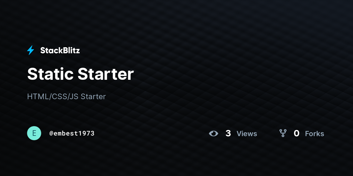 Static Starter Stackblitz