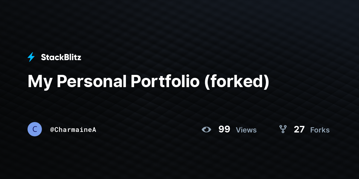 My Personal Portfolio (forked) - StackBlitz