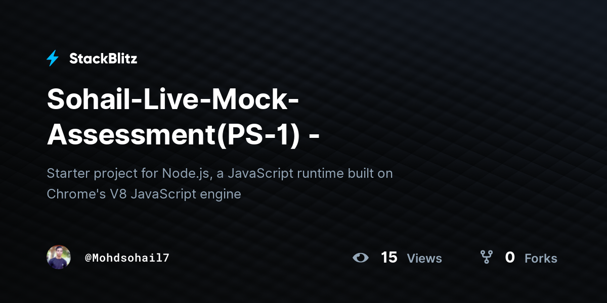 Sohail-Live-Mock-Assessment(PS-1) - - StackBlitz