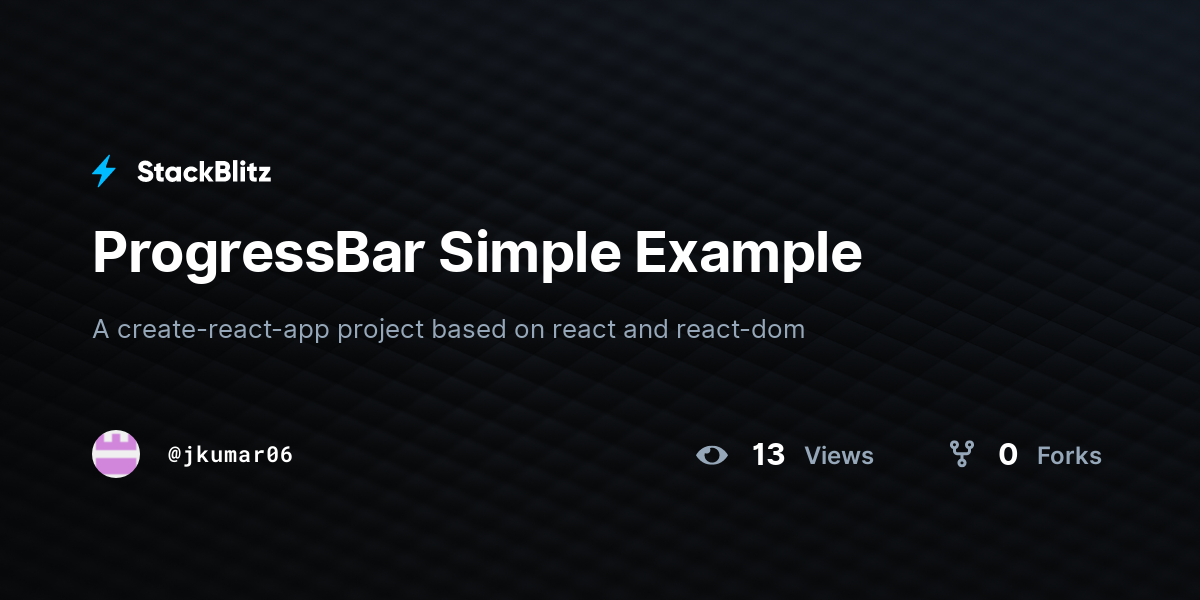 ProgressBar Simple Example - StackBlitz