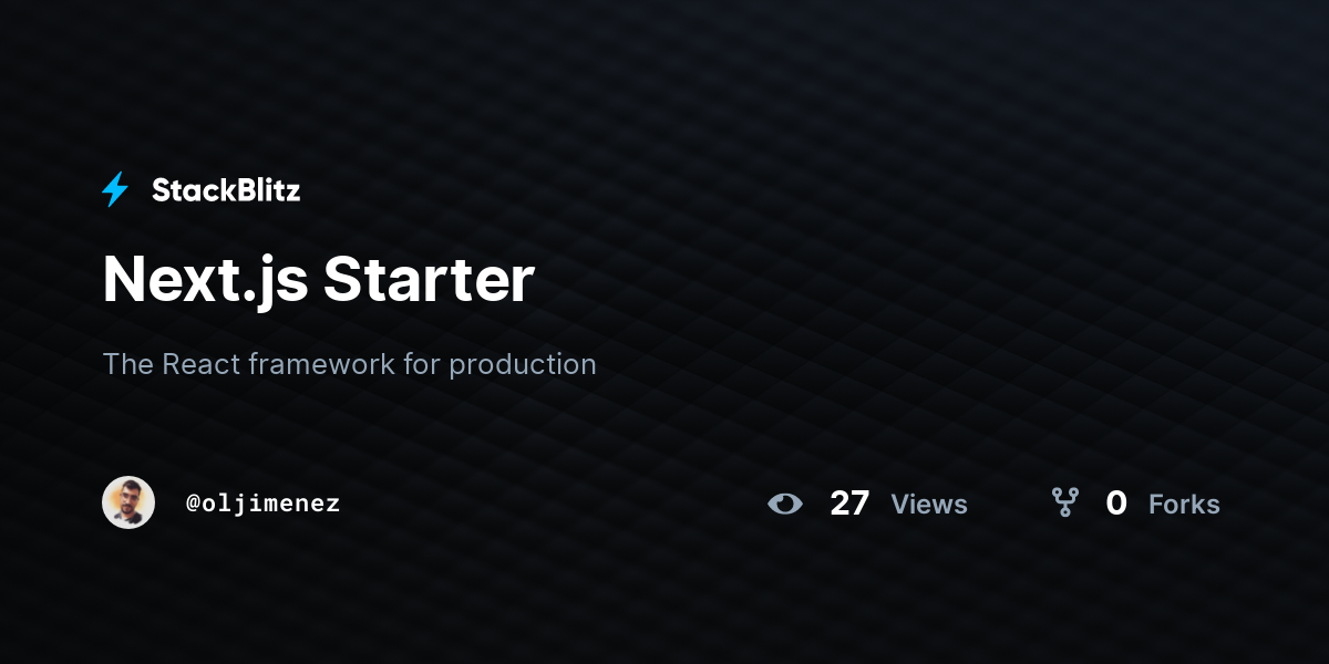 Next.js Starter - StackBlitz