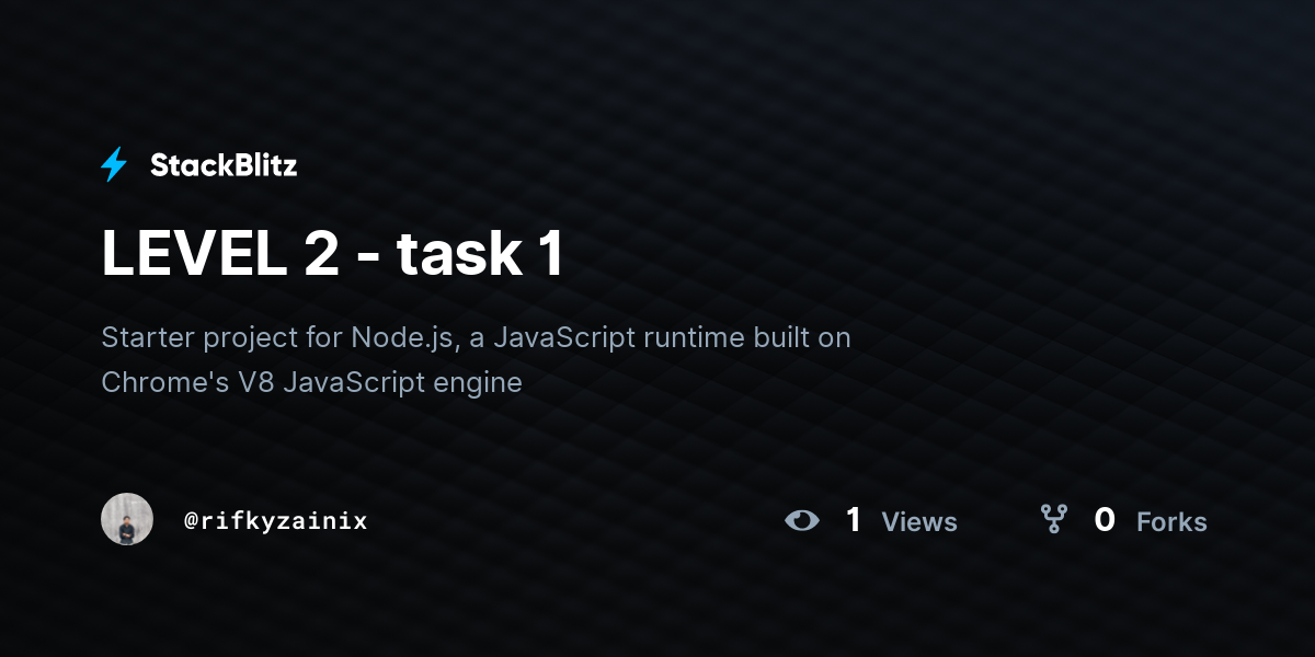 LEVEL 2 - task 1 - StackBlitz