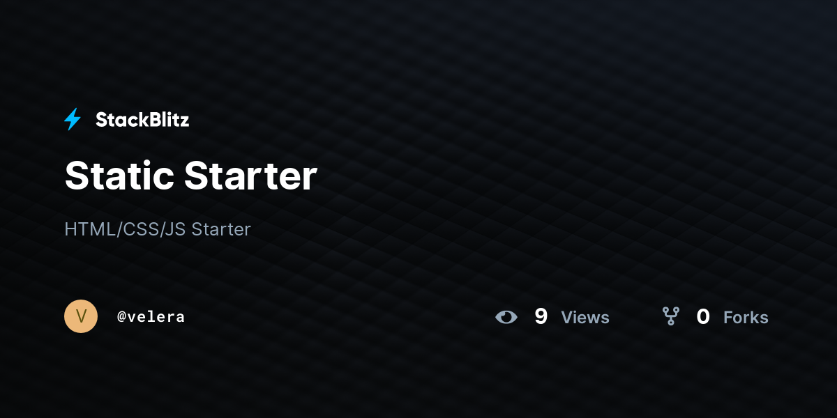 Static Starter - StackBlitz