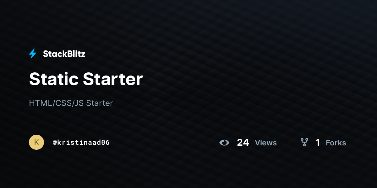 Static Starter - StackBlitz