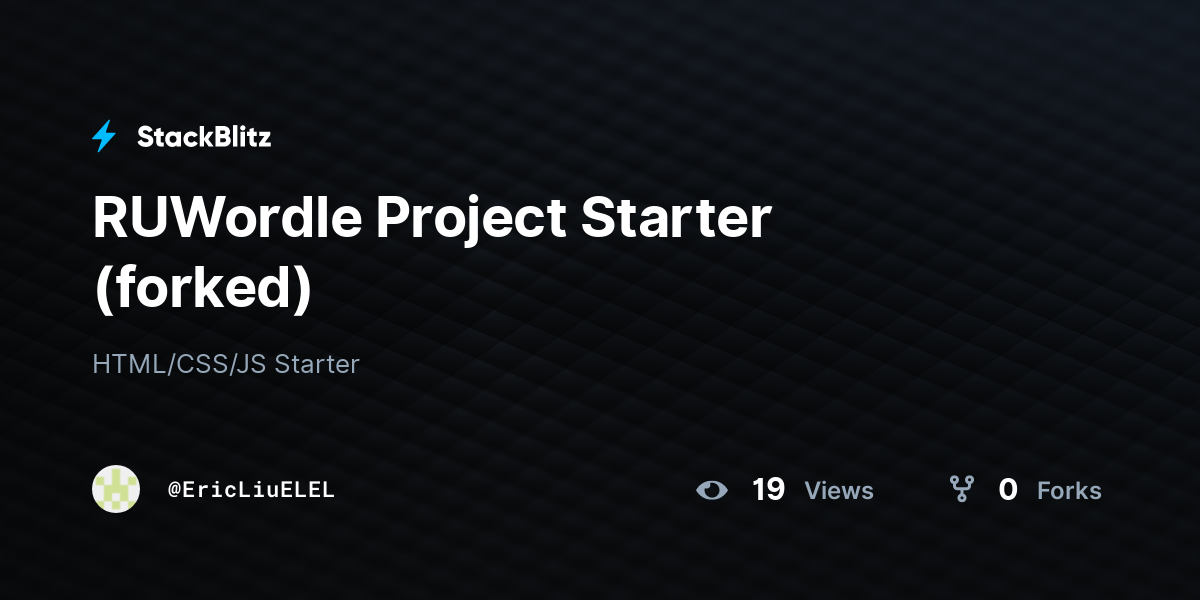 RUWordle Project Starter (forked) - StackBlitz