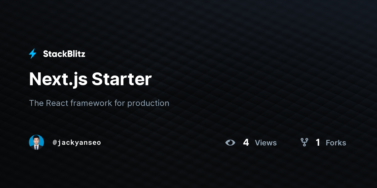 Next.js Starter - StackBlitz