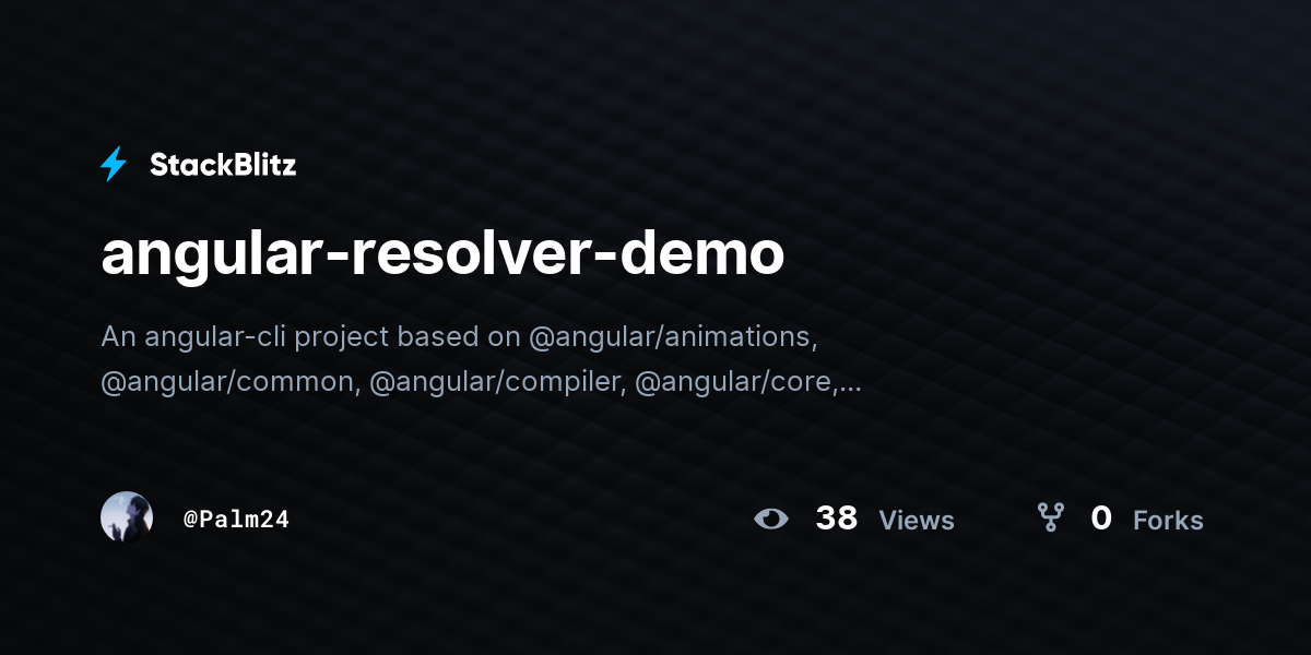 angular-resolver-demo - StackBlitz