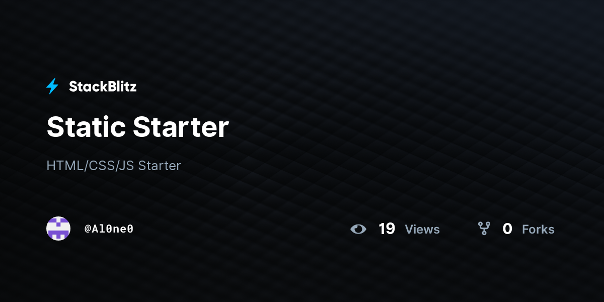 Static Starter - StackBlitz