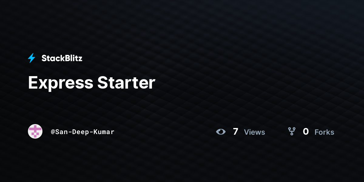 Express Starter - StackBlitz