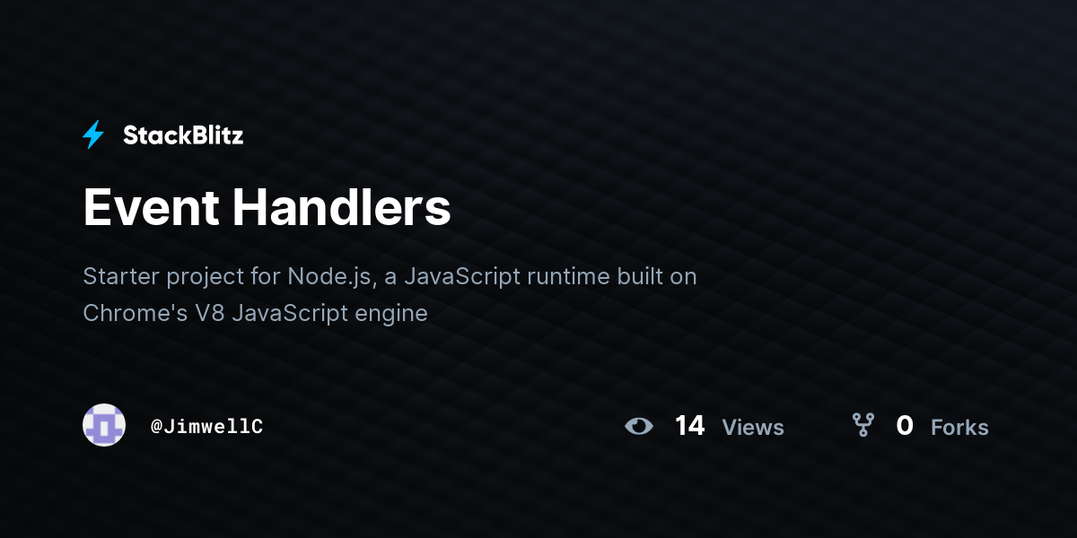 Event Handlers Stackblitz