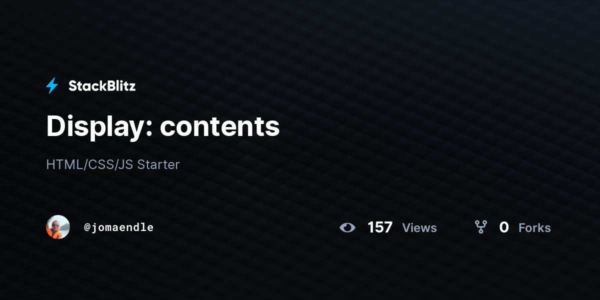 Display: contents - StackBlitz