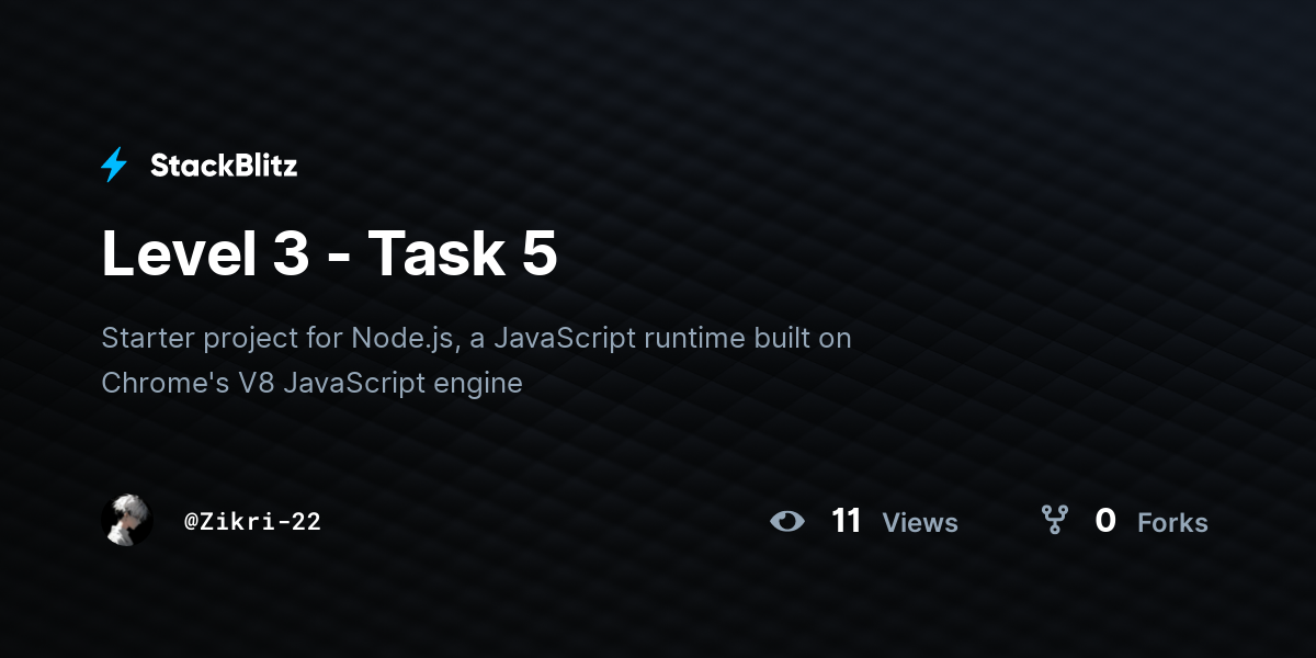 Level 3 Task 5 Stackblitz