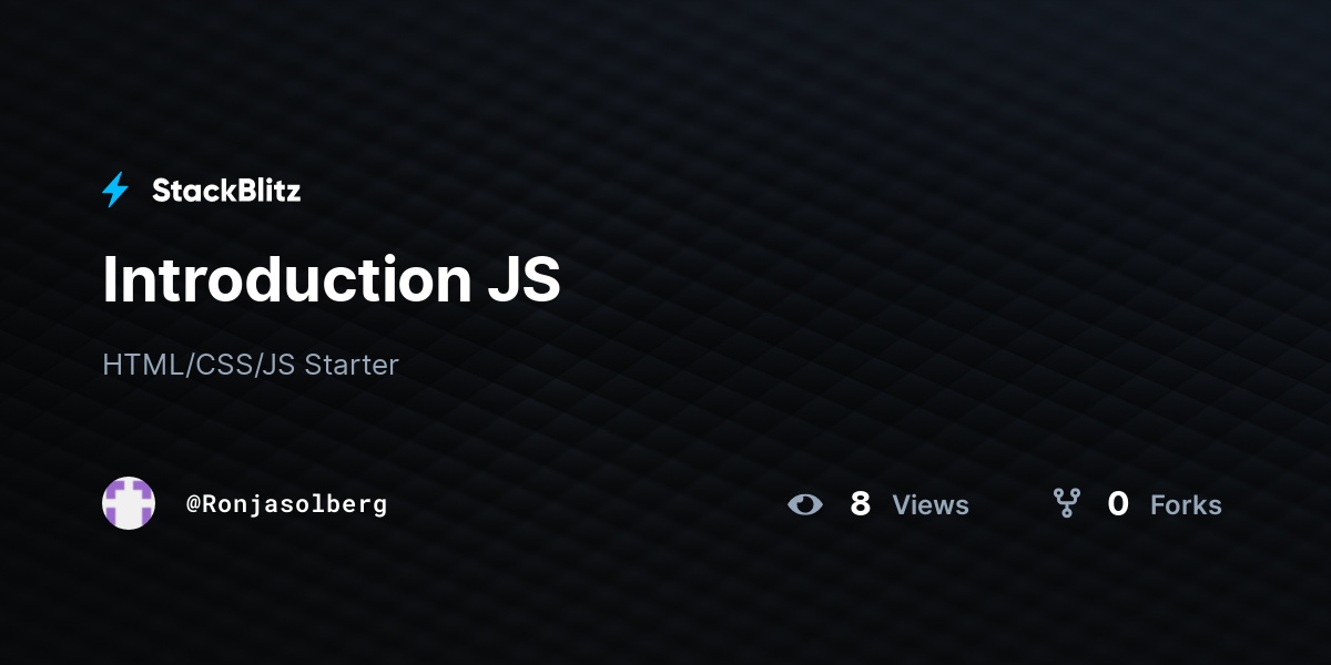 Introduction JS - StackBlitz
