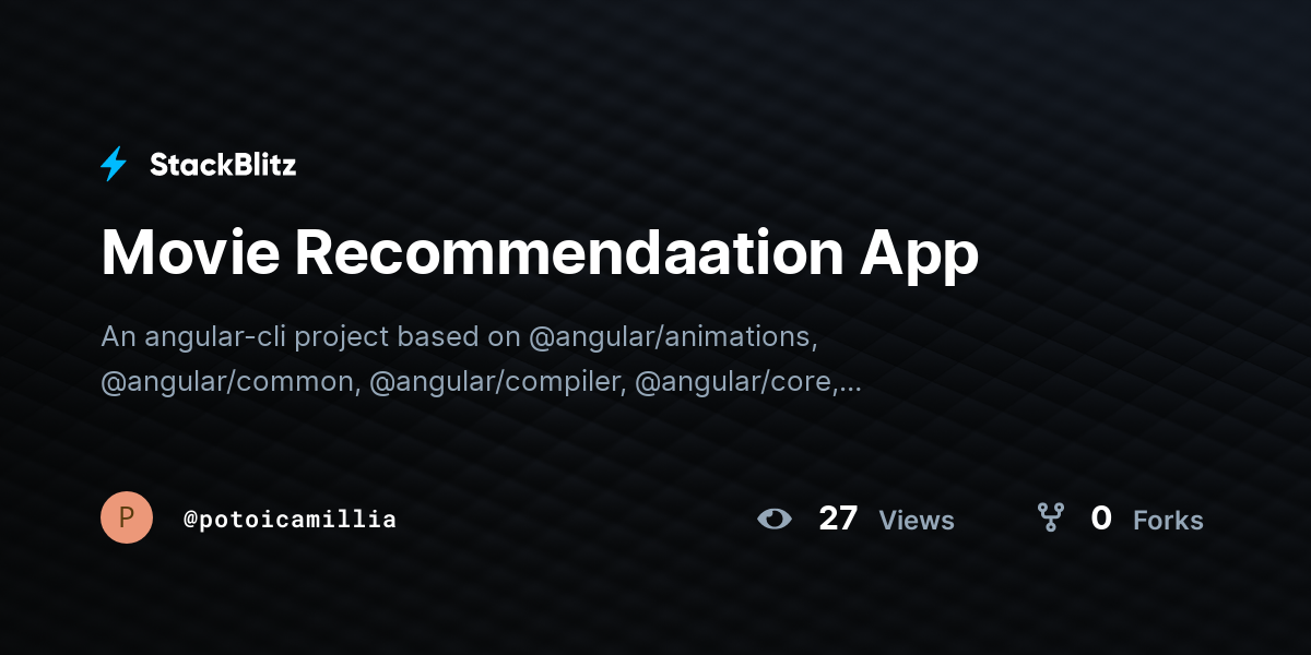 Movie Recommendaation App - StackBlitz