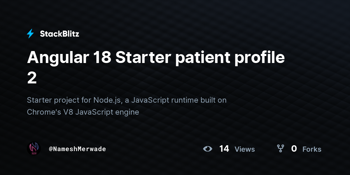 Angular 18 Starter patient profile 2 - StackBlitz