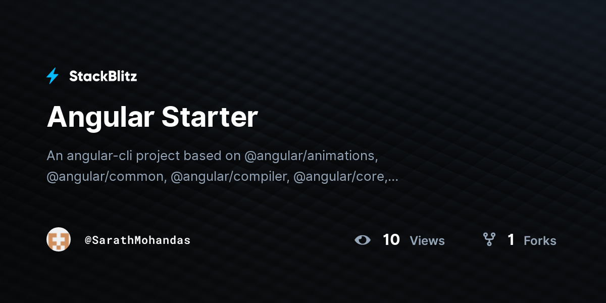 Angular Starter - StackBlitz