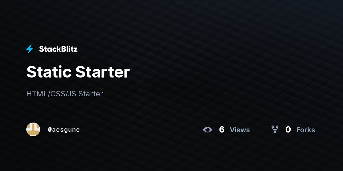 Static Starter - StackBlitz