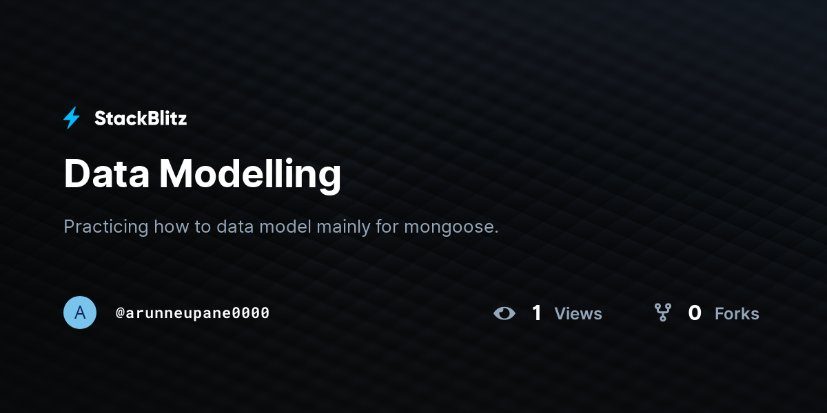 Data Modelling - StackBlitz